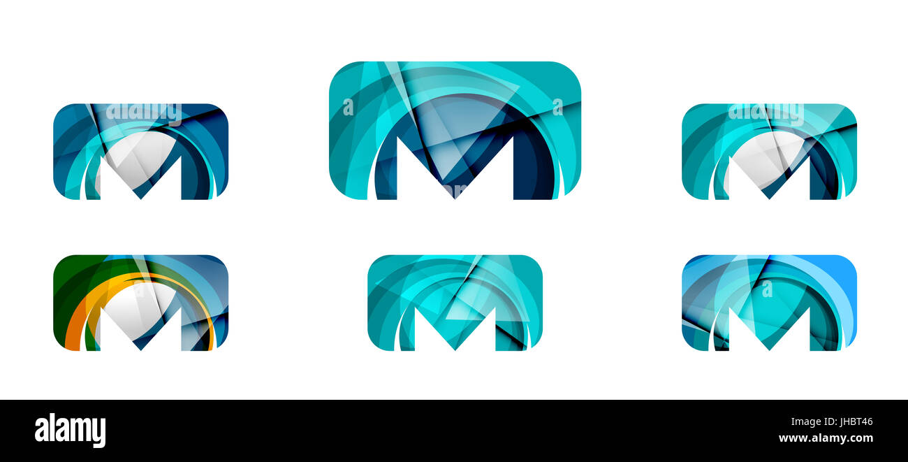 Set of abstract email icon, business logotype concepts, clean modern ...