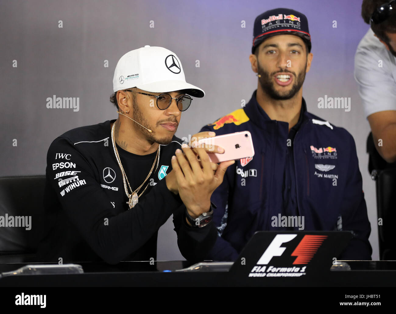 Mercedes' Lewis Hamilton attending a press conference during Paddock ...
