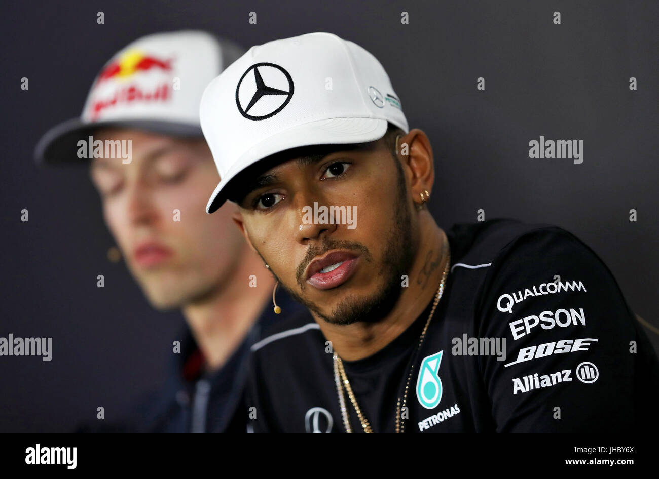 Mercedes lewis hamilton paddock day silverstone circuit hi-res stock ...