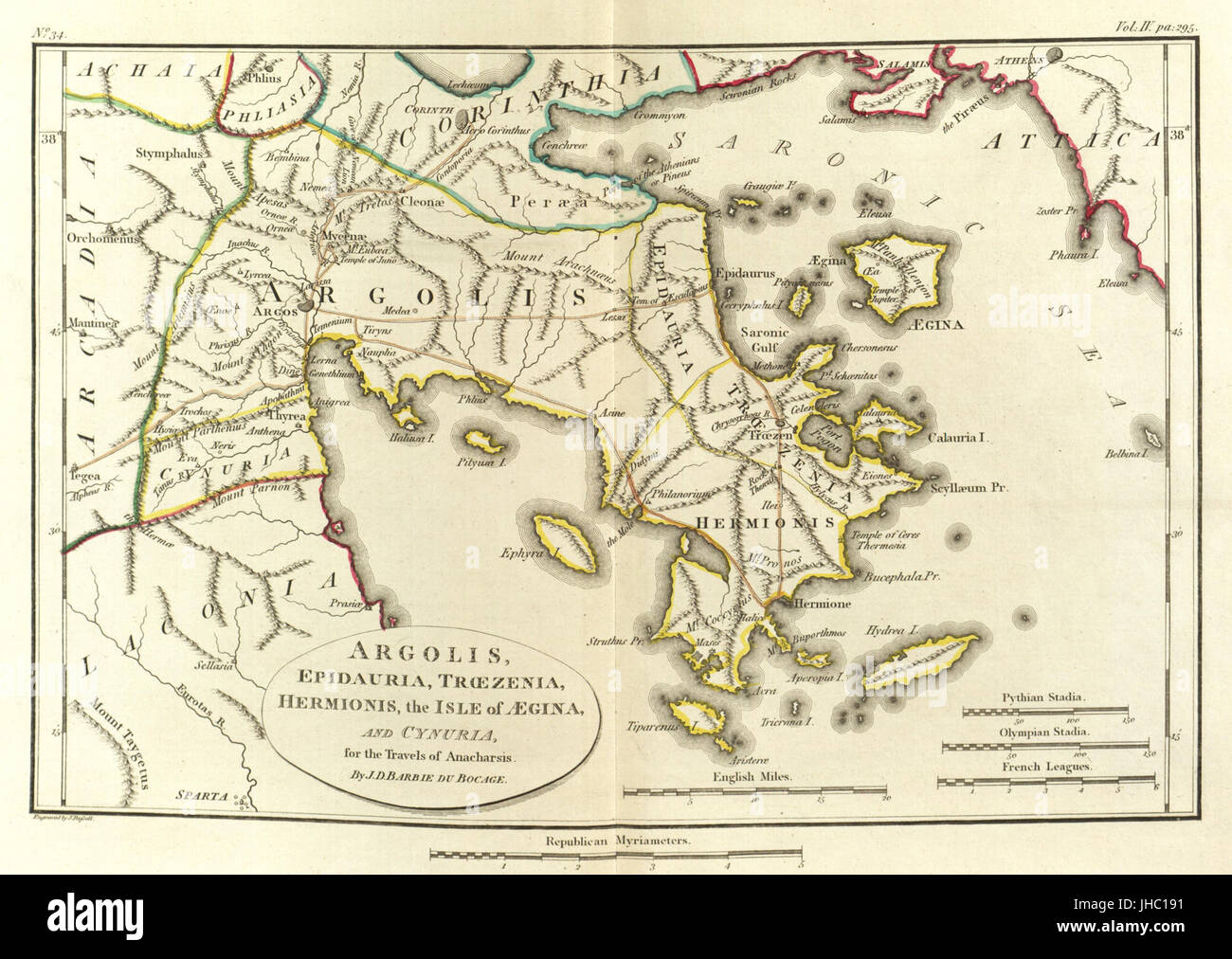 Map of Argolis Stock Photo - Alamy