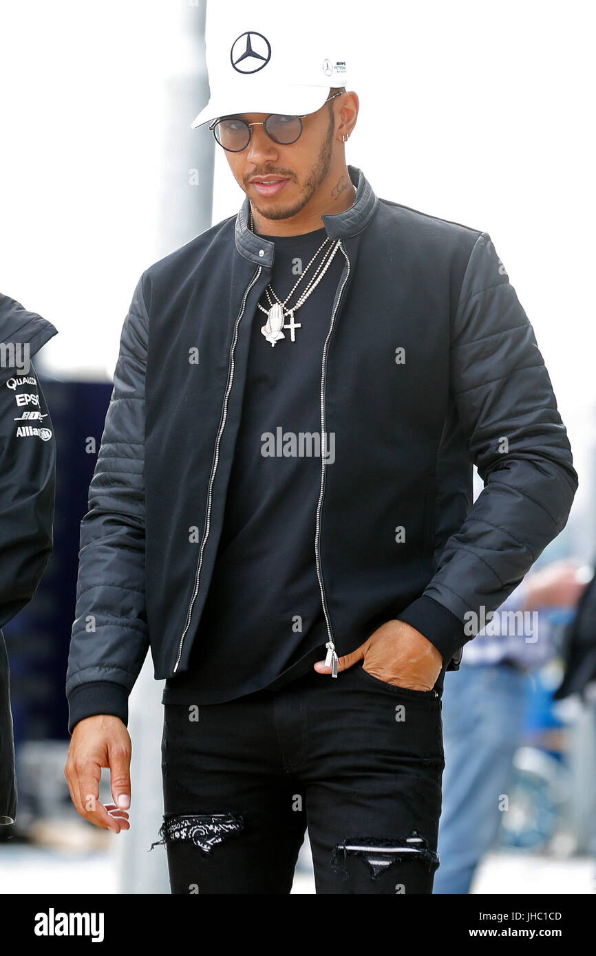 Mercedes' Lewis Hamilton during Paddock Day of the 2017 British Grand ...