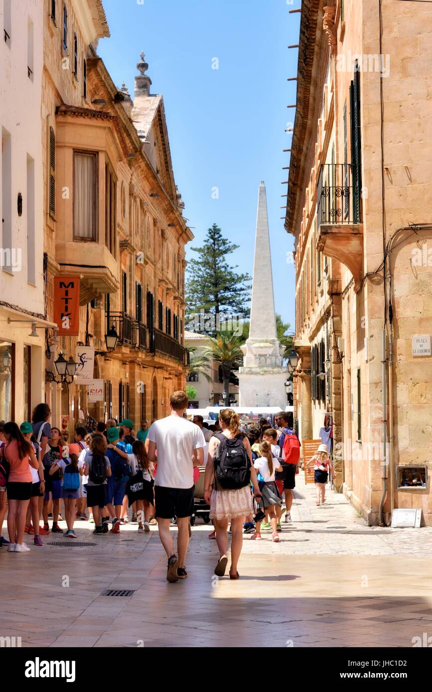Ciutadella street scene menorca minorca Stock Photo - Alamy