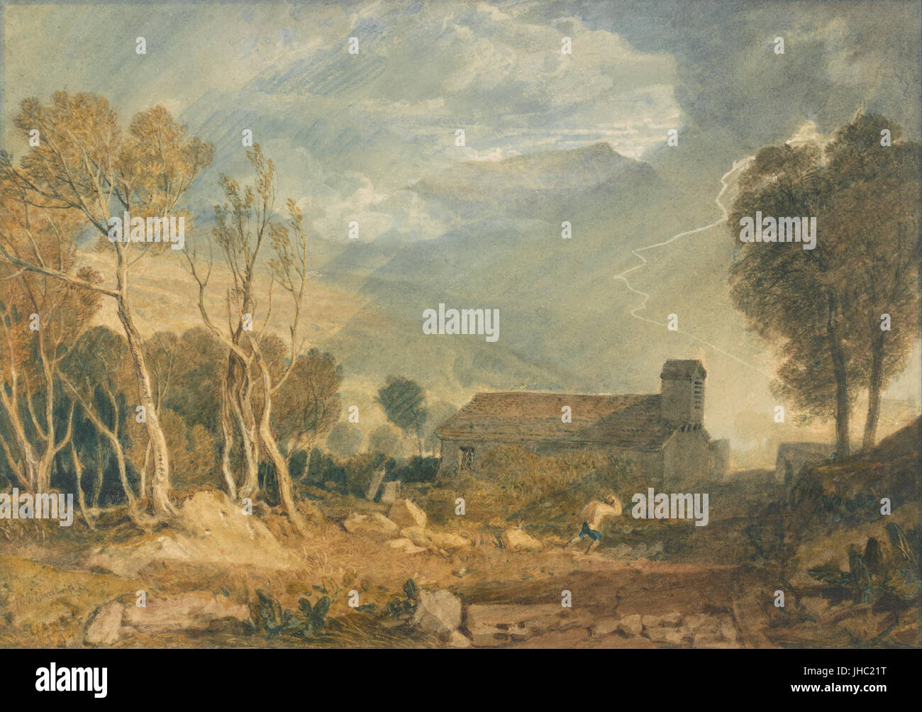 A landscape painting by Joseph Mallord William Turner depicting ...