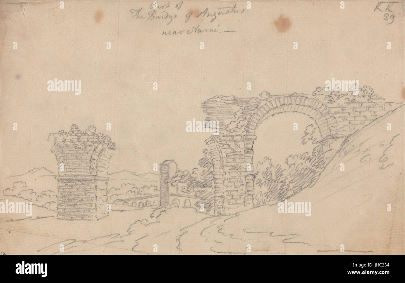John Robert Cozens - The Bridge of Augustus near Narni Stock Photo - Alamy