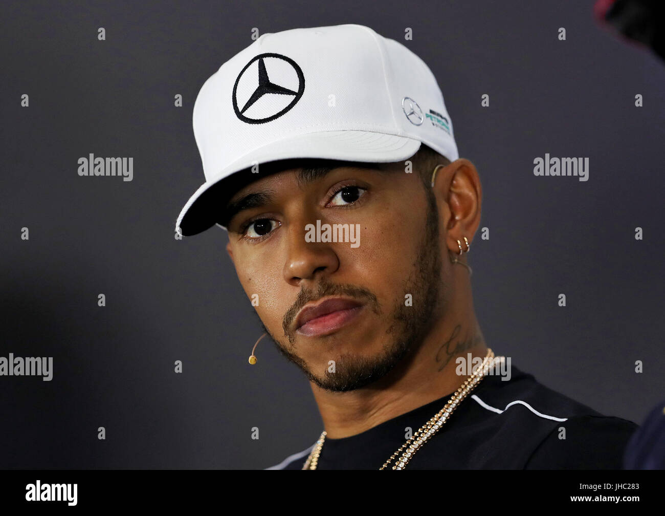 Mercedes' Lewis Hamilton attending a press conference during Paddock ...