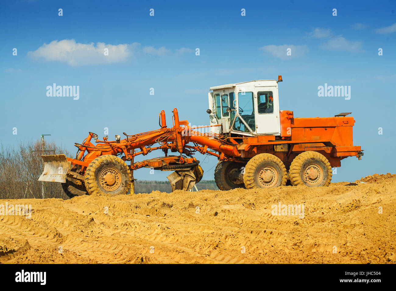 old roadworking tractor Stock Photo - Alamy