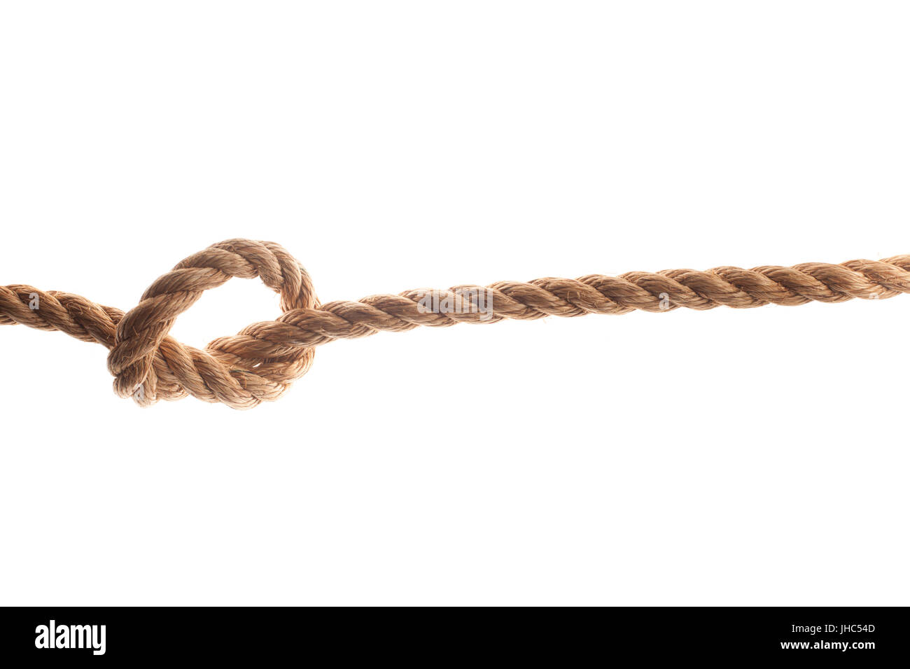 Node on the rope isolated on white Stock Photo - Alamy