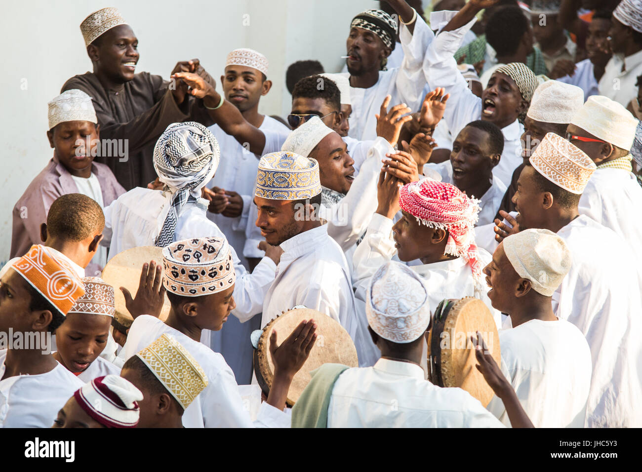 Procession (Zefe) along the streets of Lamu old town to celebrate ...