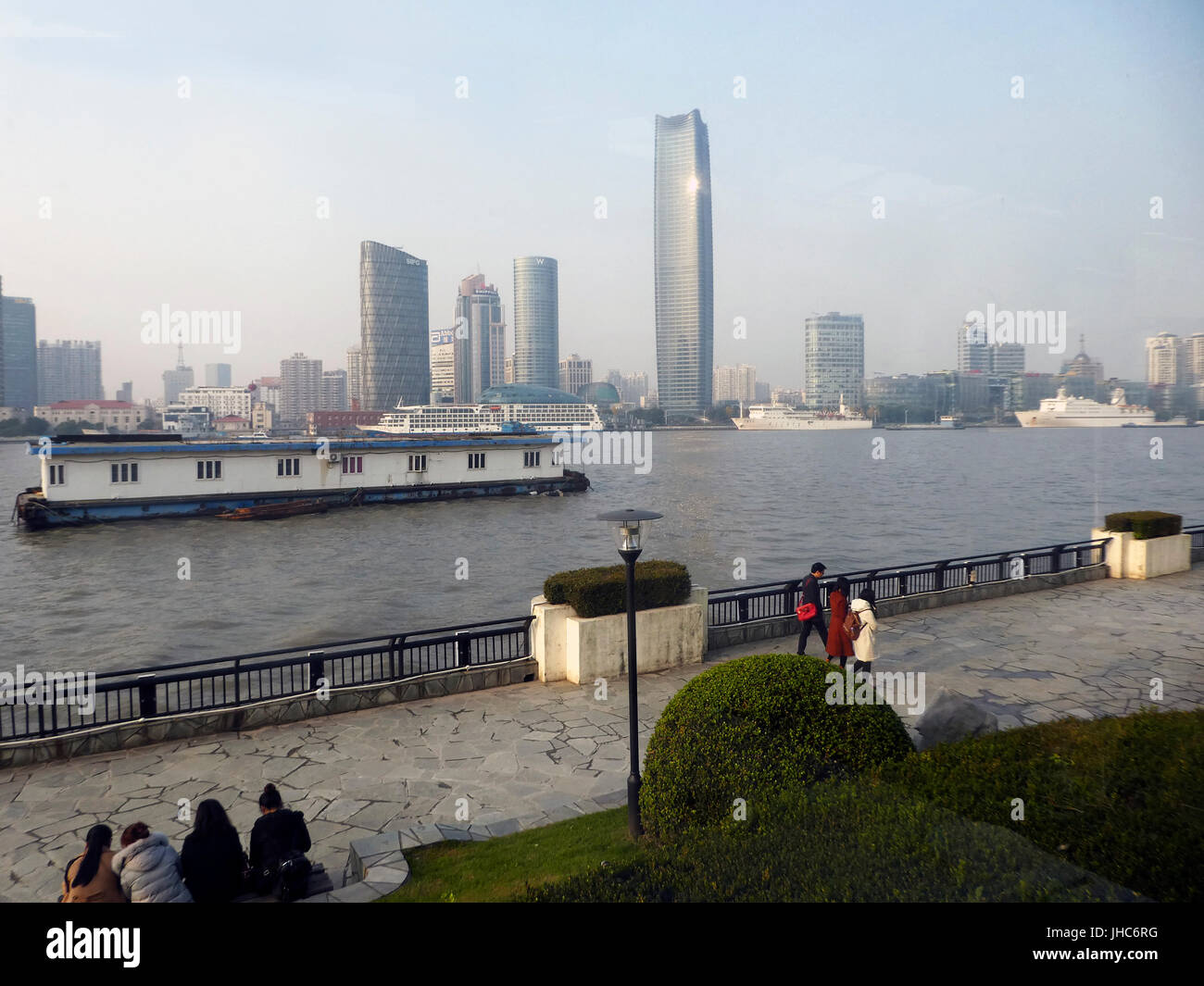 People in The bund waterfront hangpu river Shanghai China Stock Photo ...