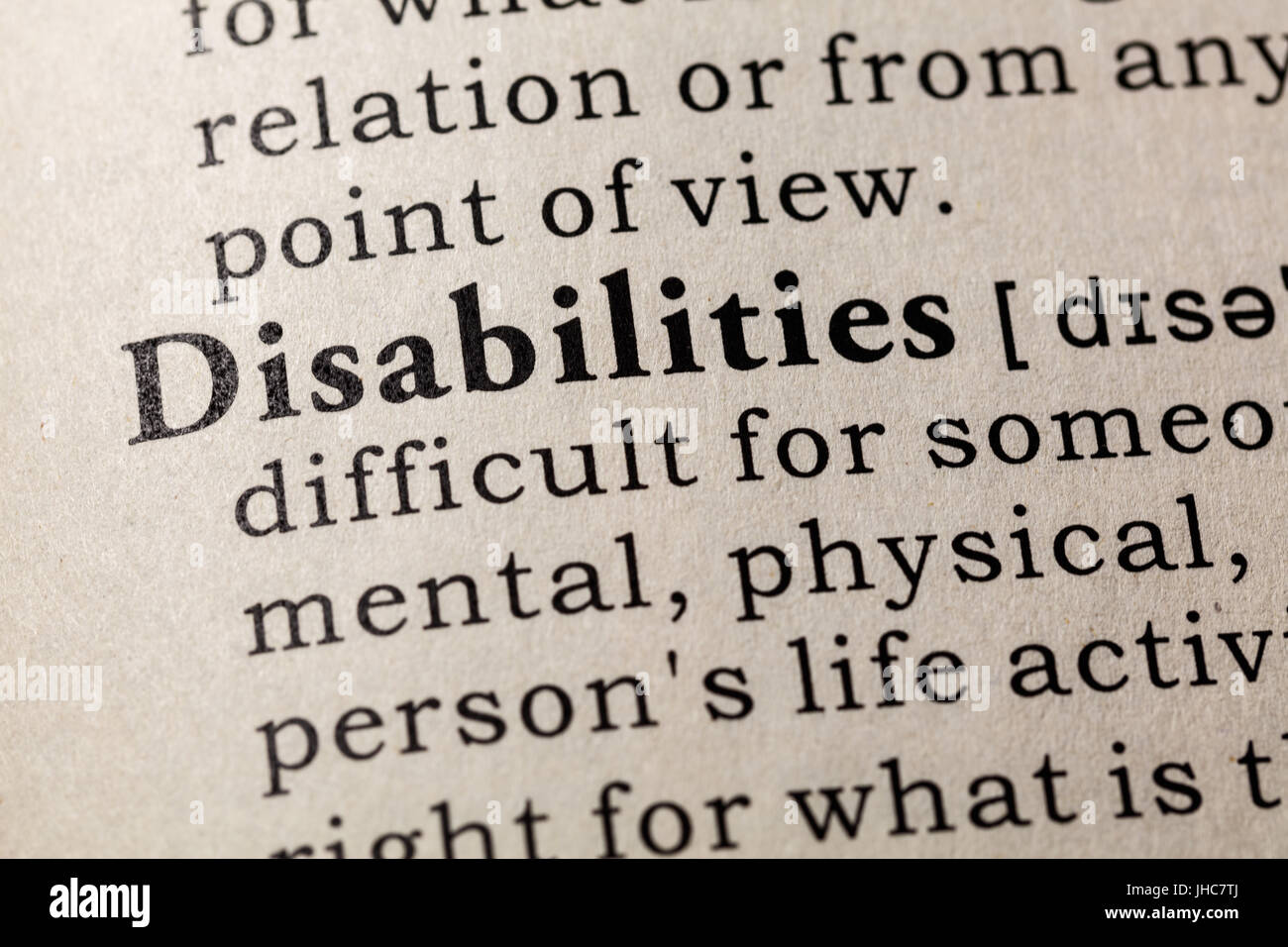 Fake Dictionary, Dictionary definition of the word Disabilities ...