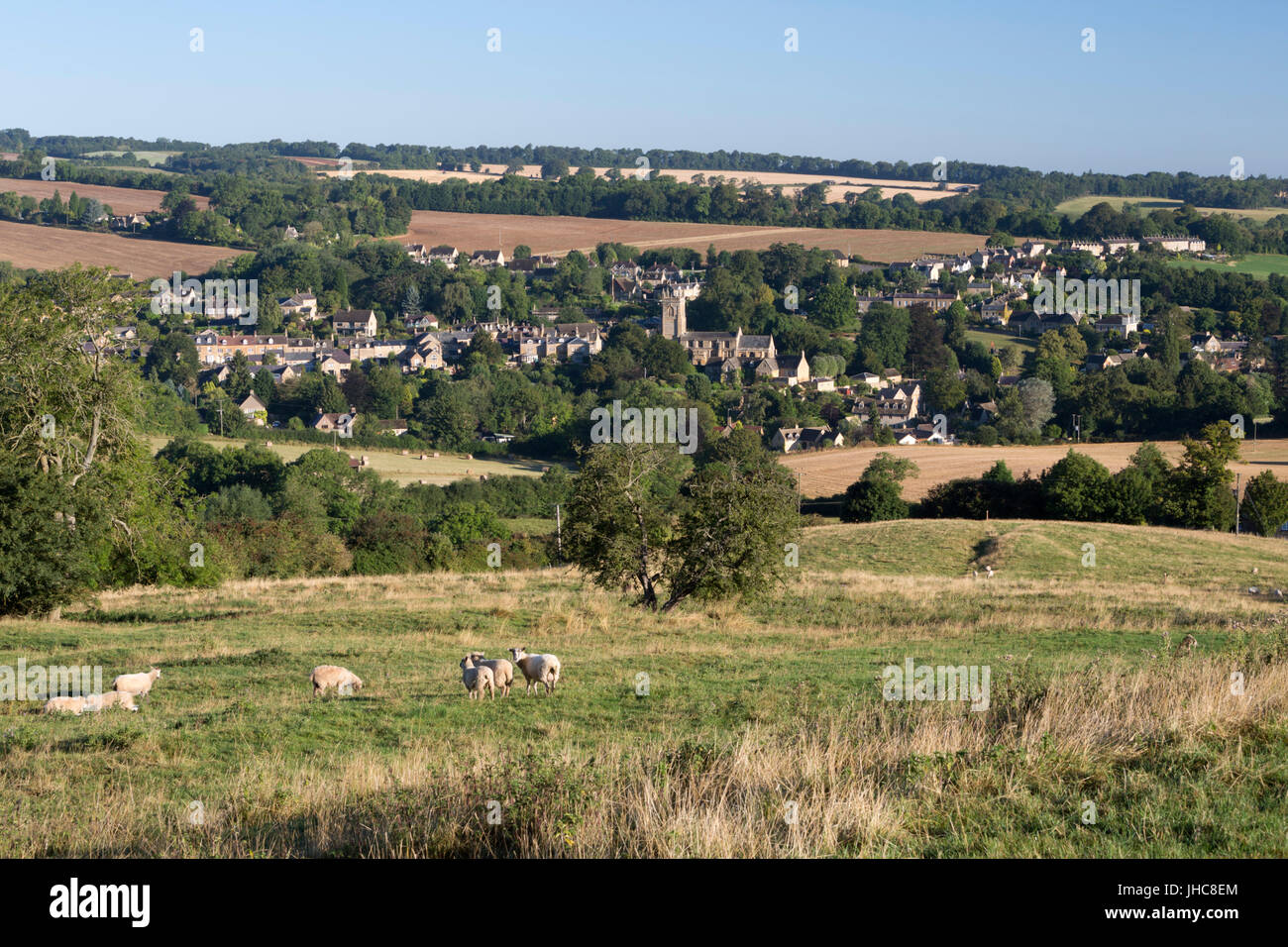 View over Cotswold village of Blockley, Blockley, Cotswolds ...