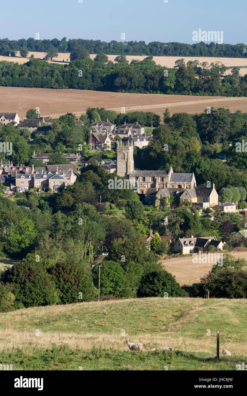 View over Cotswold village of Blockley, Blockley, Cotswolds ...