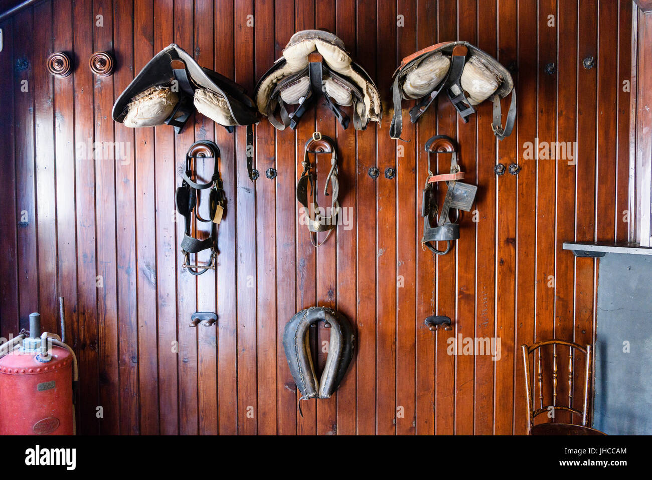 Old fashioned horse riding saddles hi-res stock photography and images ...