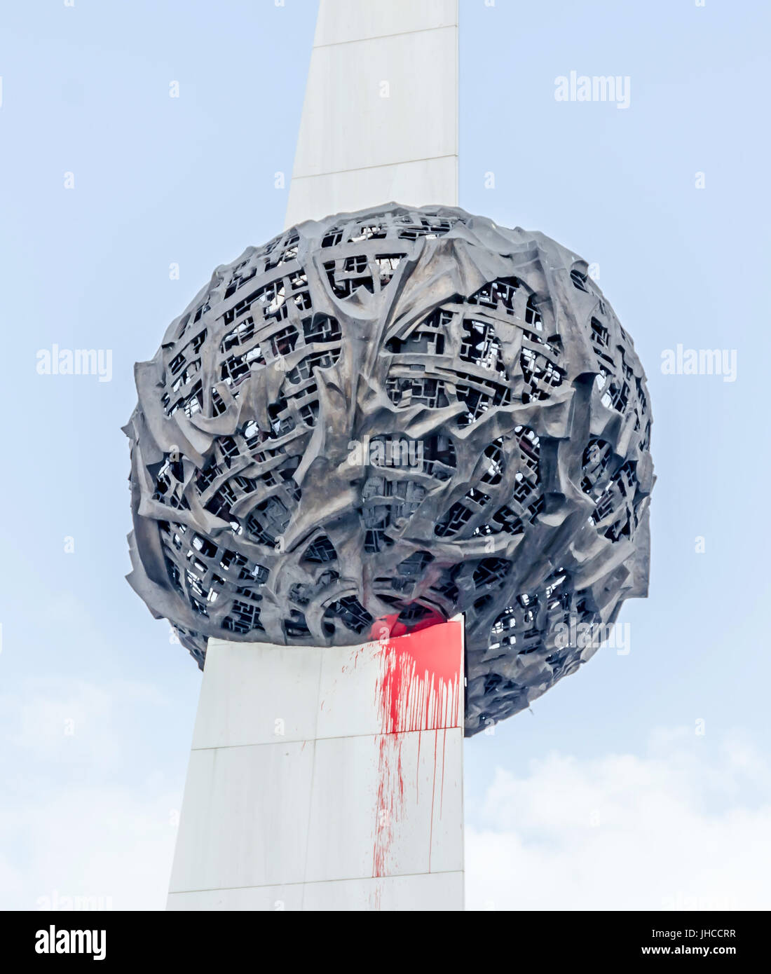 BUCHAREST, ROMANIA - MAY 25, 2014: The statue called "Memorialul ...