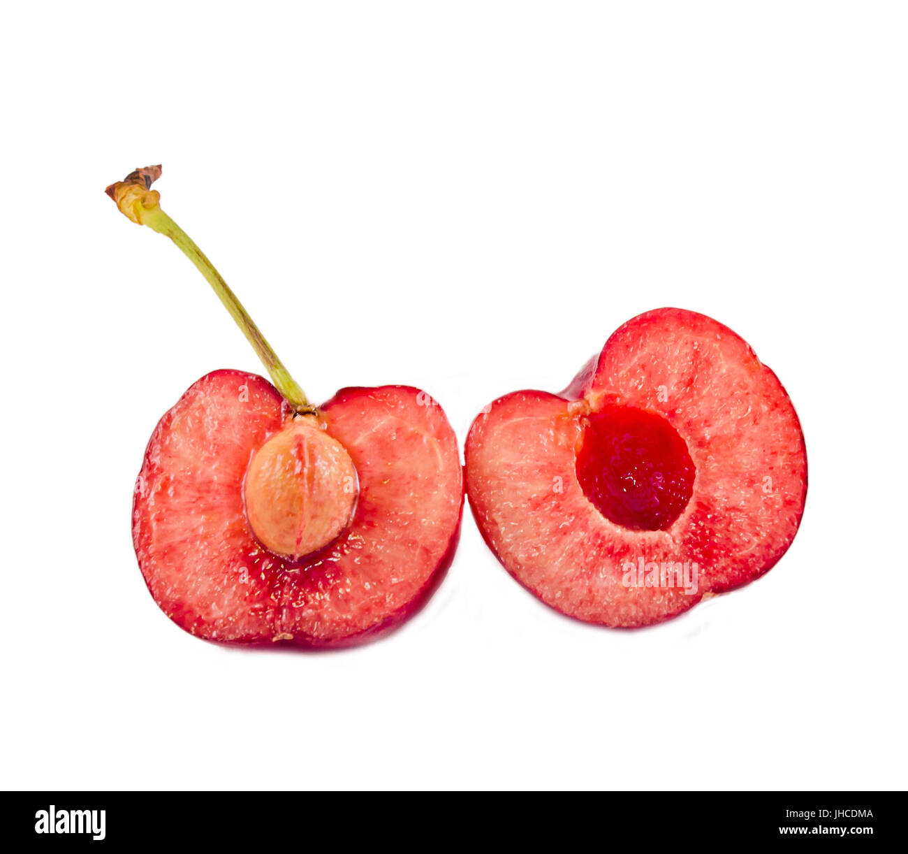 Dark red cherries, isolated white background, cutout Stock Photo - Alamy
