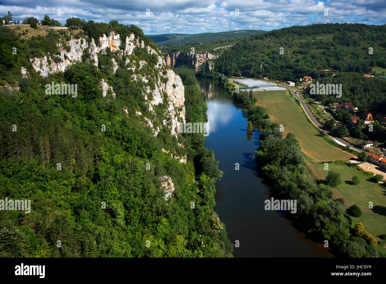 Fluvial tourism on the Lot River between Saint Cirq Lapopie and Bouzies ...