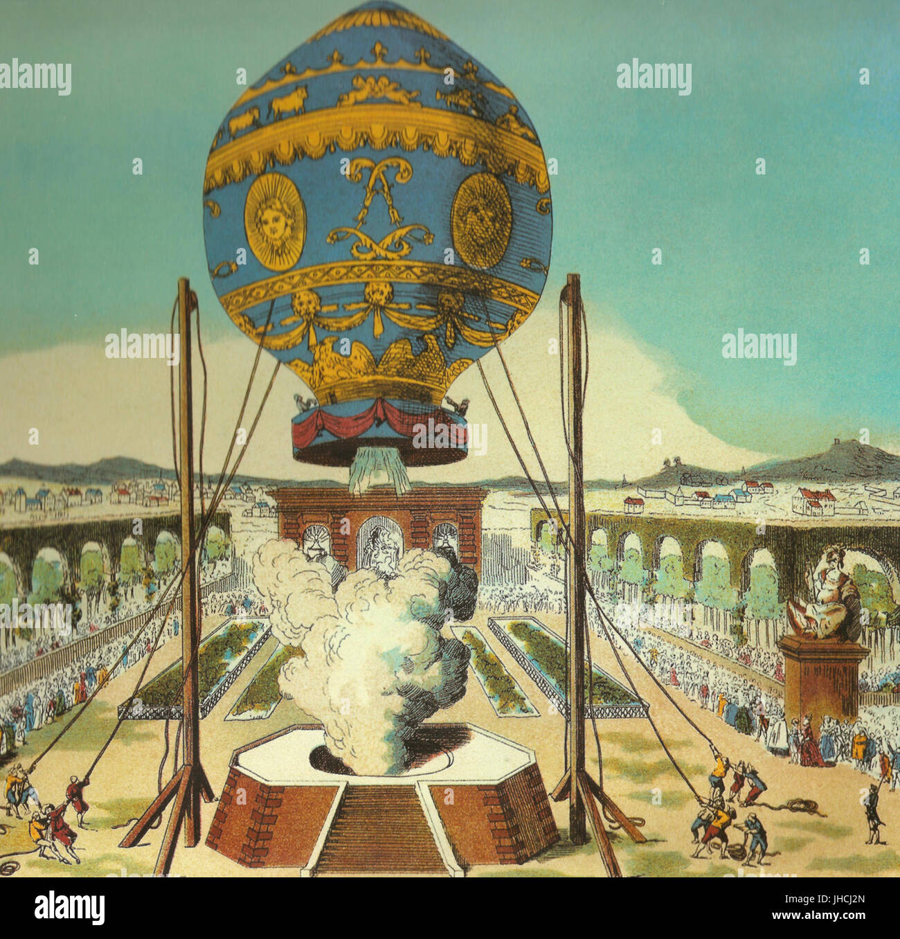 Montgolfier brothers flight Stock Photo - Alamy
