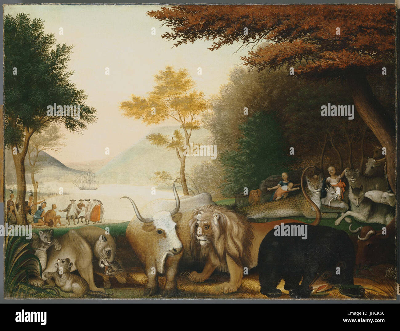 Edward Hicks - The Peaceable Kingdom - (27748171 Stock Photo - Alamy