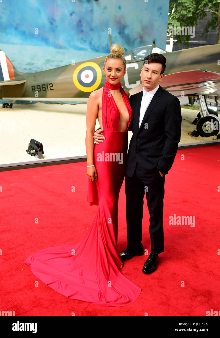Barry Keoghan (right) attending the Dunkirk world premiere at the Odeon ...
