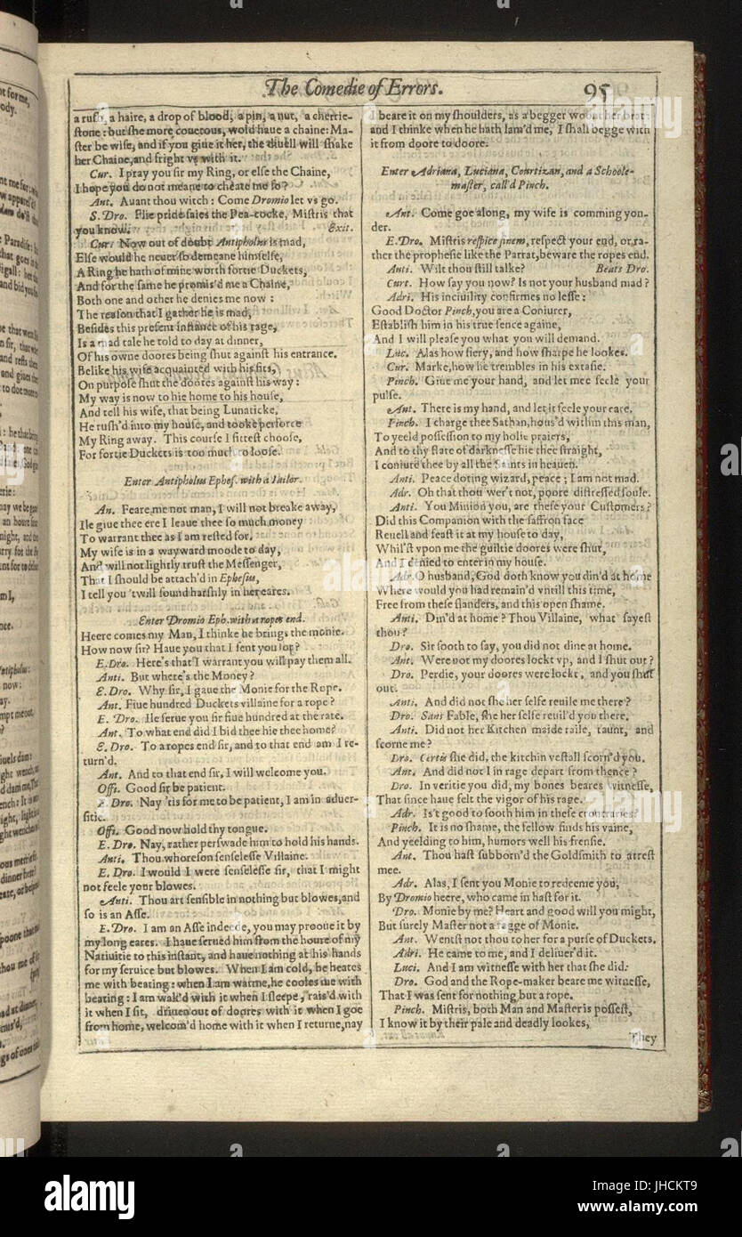 First Folio, Shakespeare - 0113 Stock Photo - Alamy