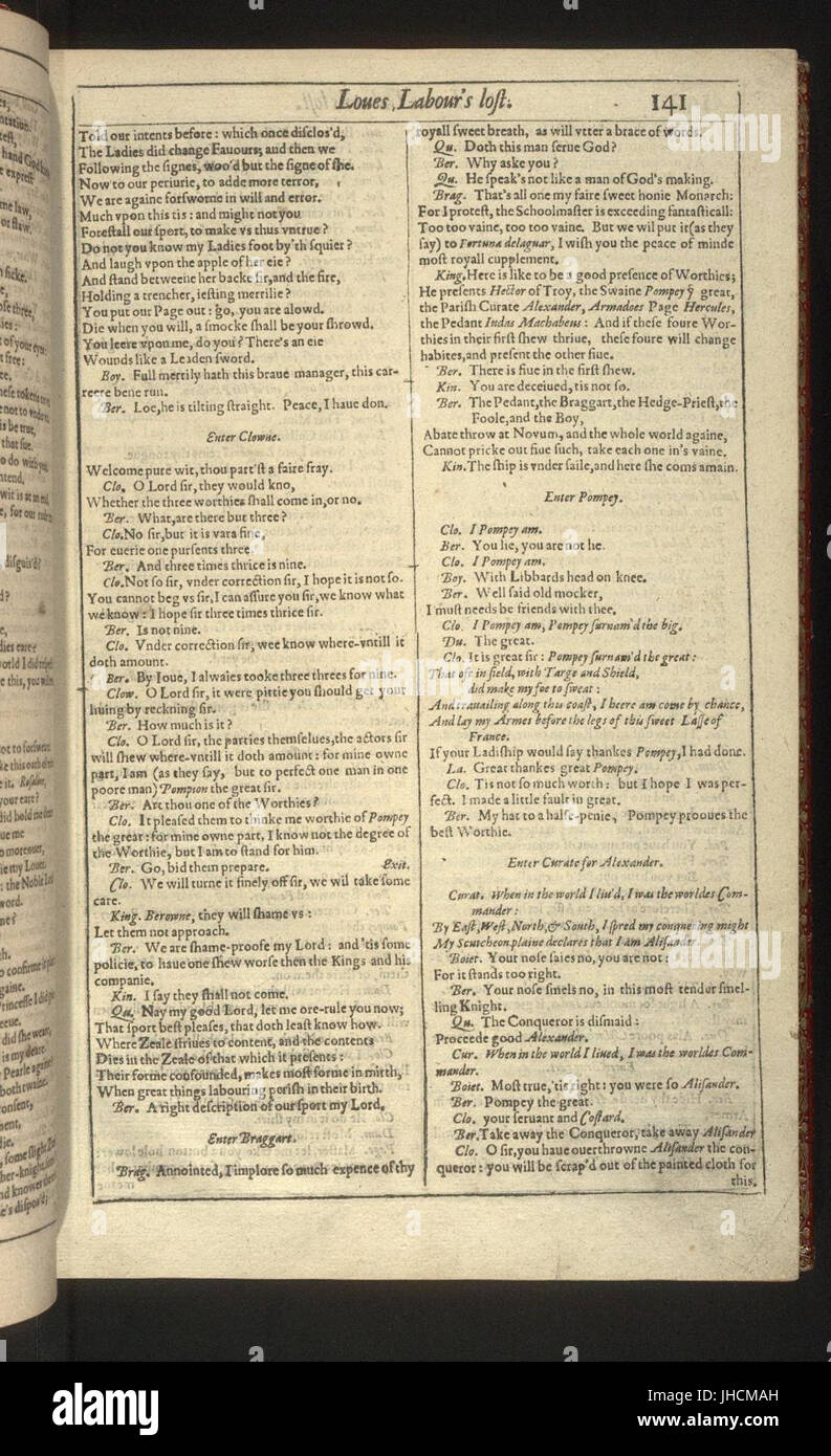 First Folio, Shakespeare - 0159 Stock Photo - Alamy