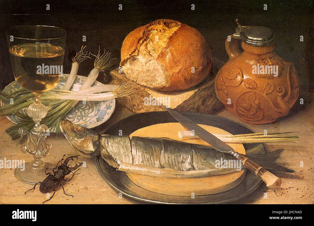 George Flegel Still Life with Stag Beetle Stock Photo - Alamy