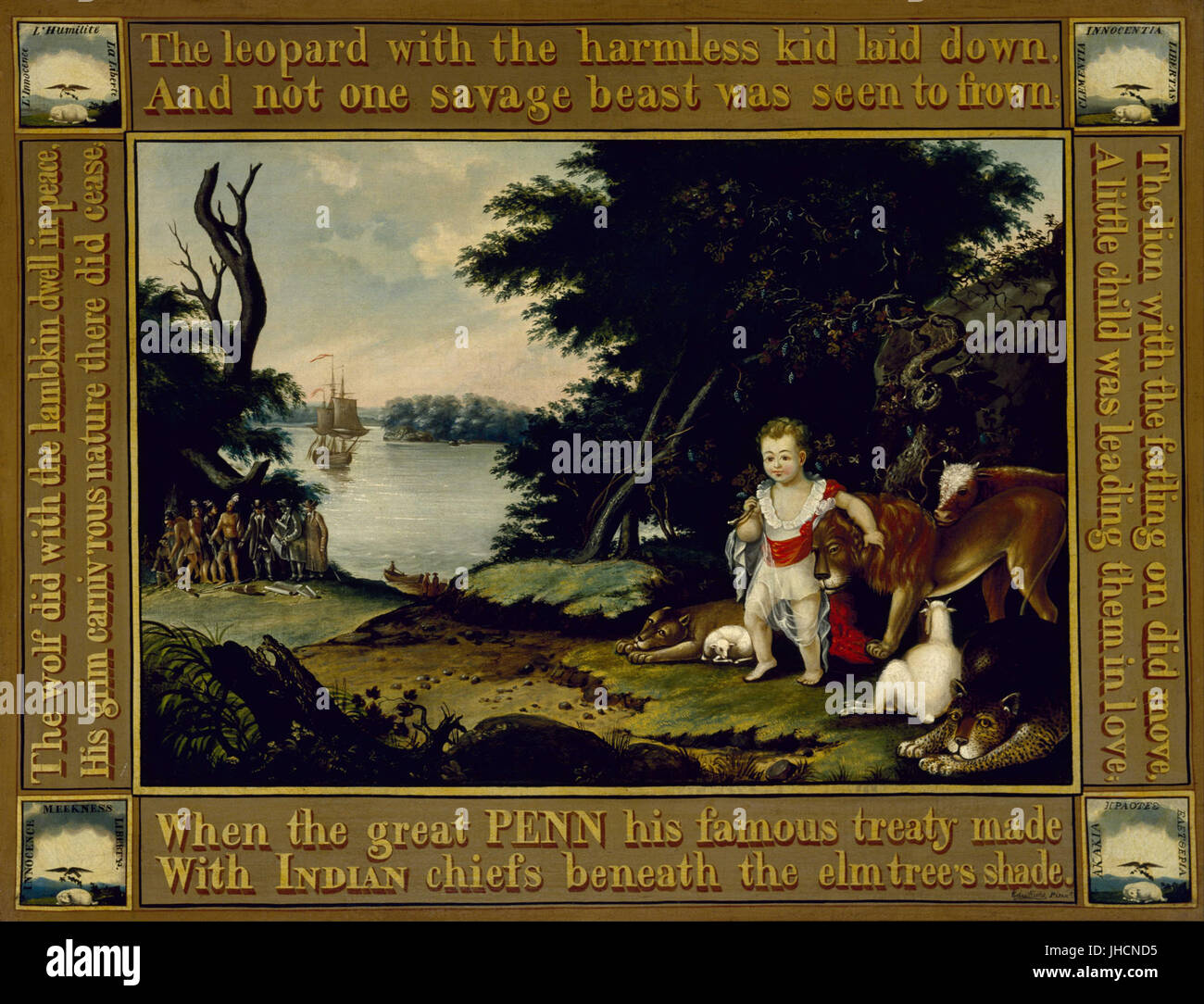 Edward Hicks - Peaceable Kingdom Stock Photo - Alamy