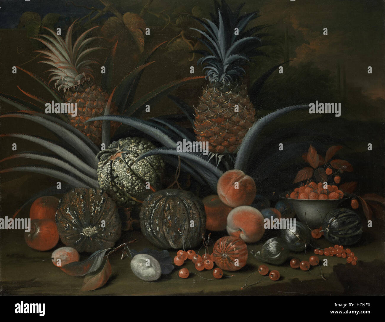 George William Sartorius - Strawberries in a porcelain bowl, with ...