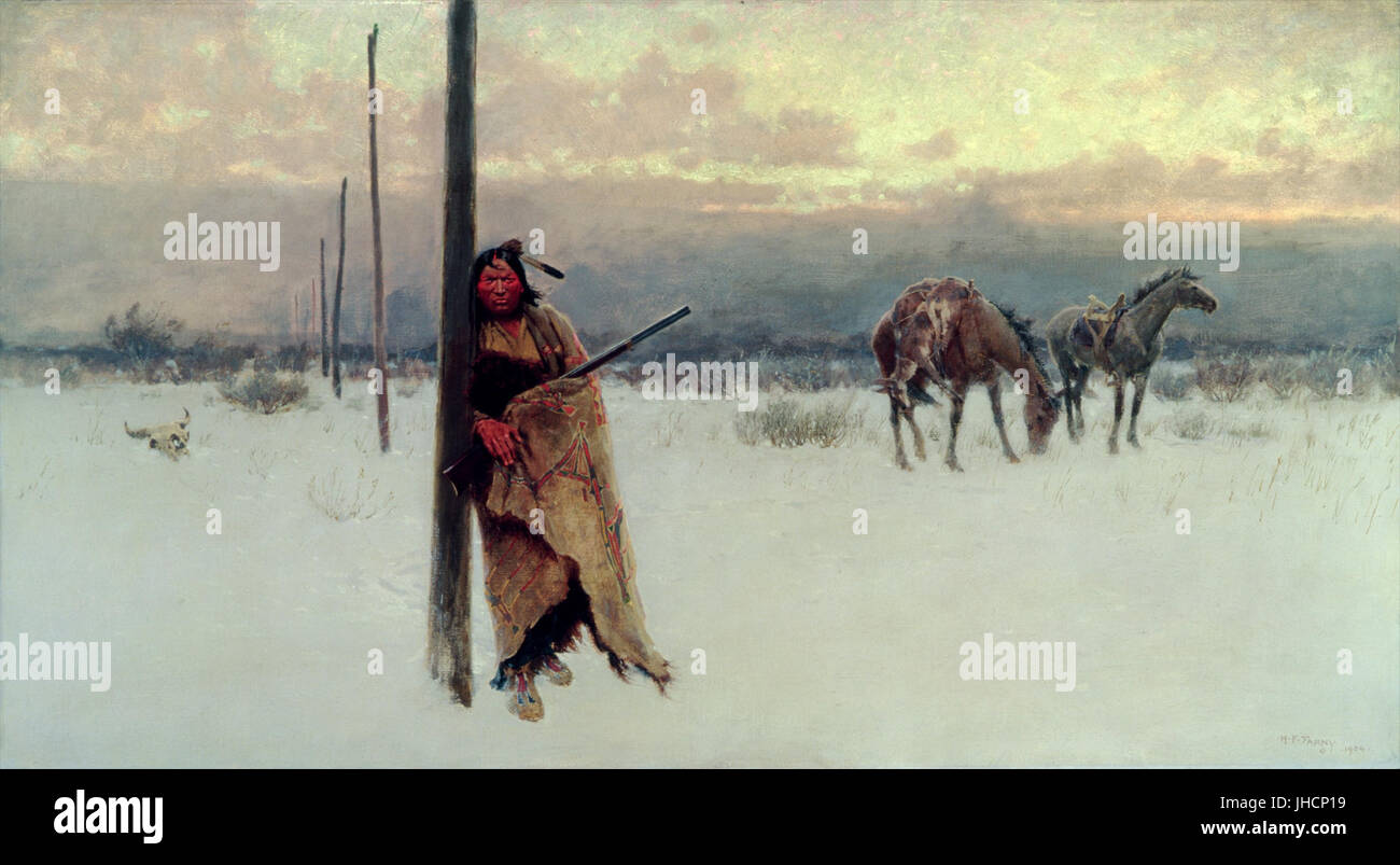 Native american hunting deer hi-res stock photography and images - Alamy