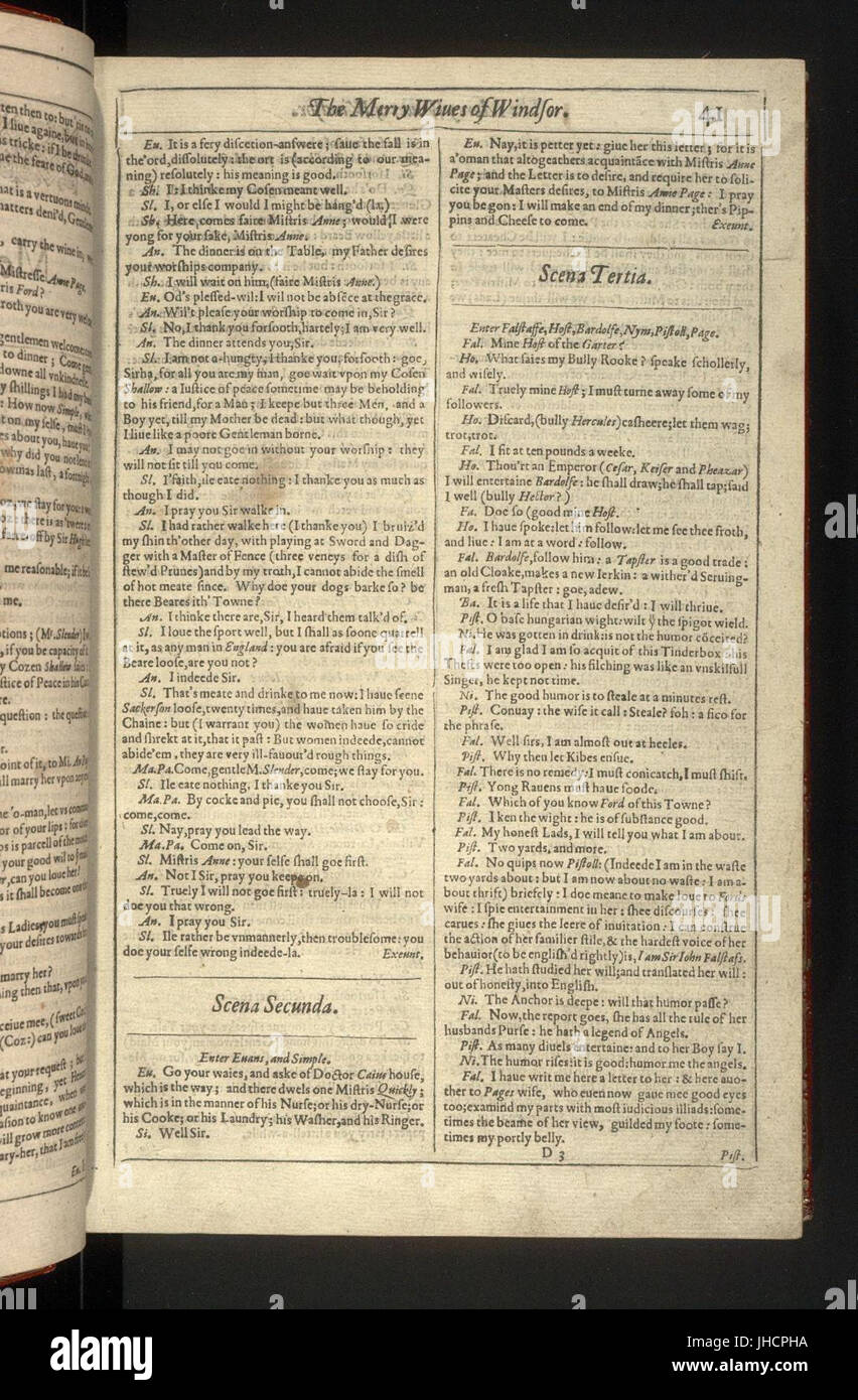 First Folio, Shakespeare - 0059 Stock Photo - Alamy