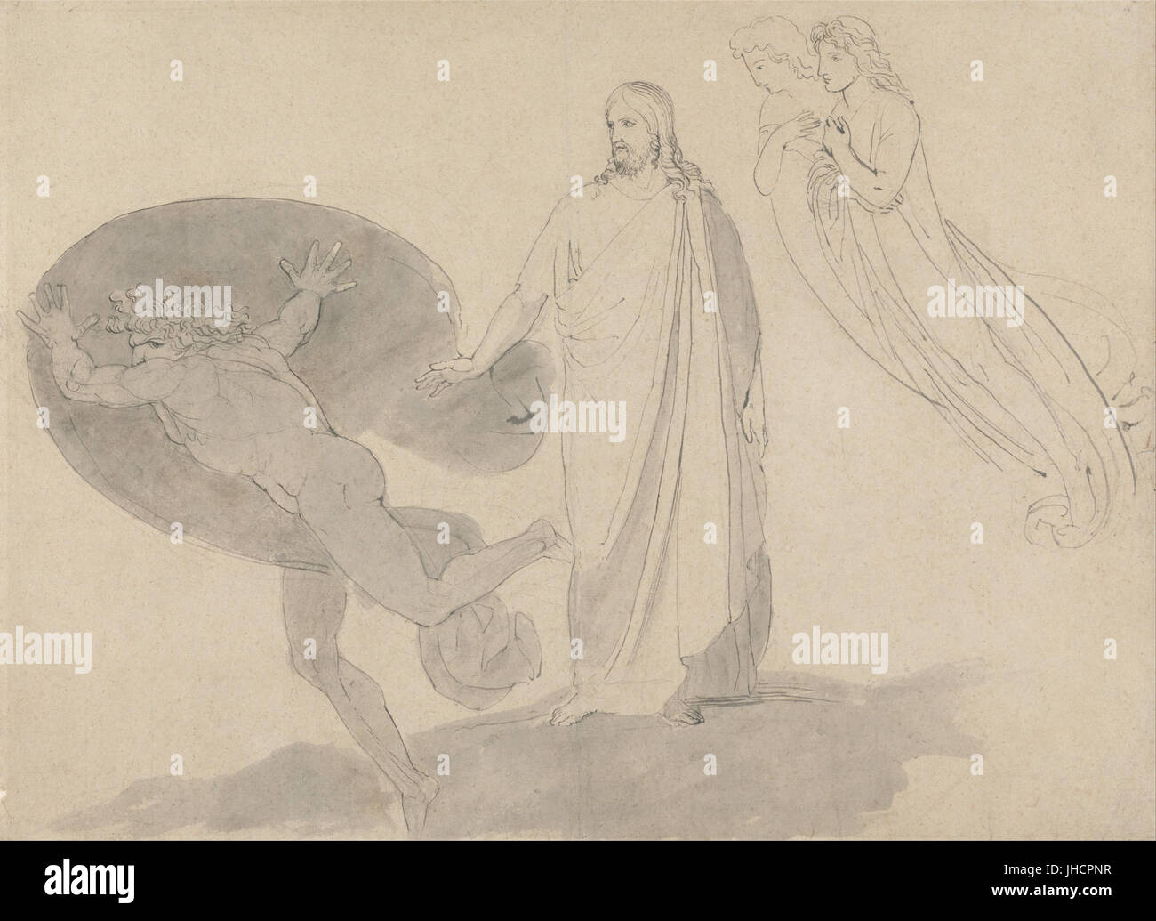 John Flaxman - Get Thee Behind Me, Satan Stock Photo - Alamy