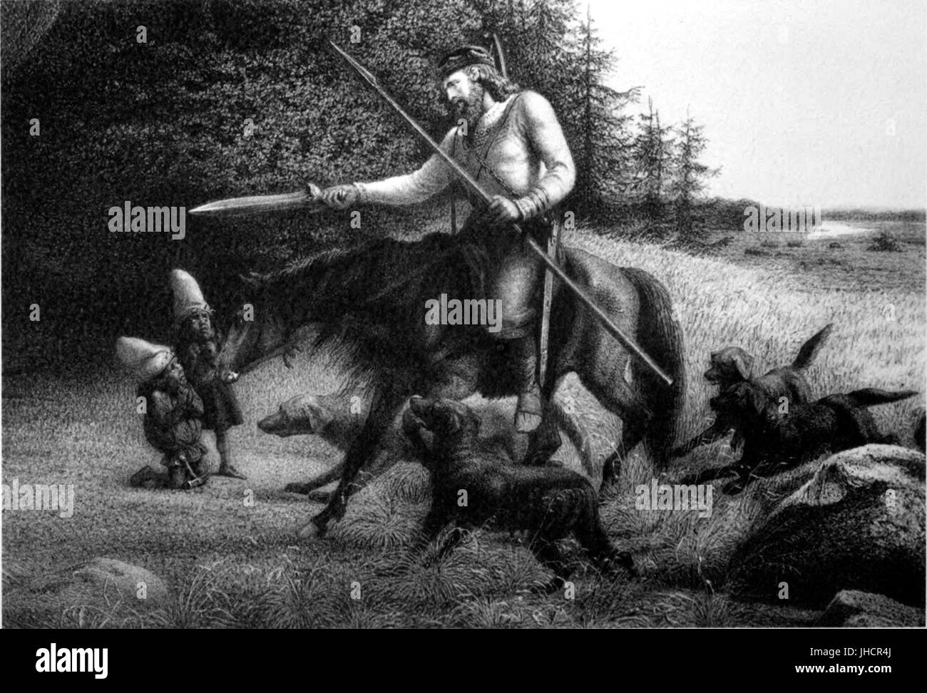 King Svafrlame Secures the Sword Tyrfing Stock Photo - Alamy