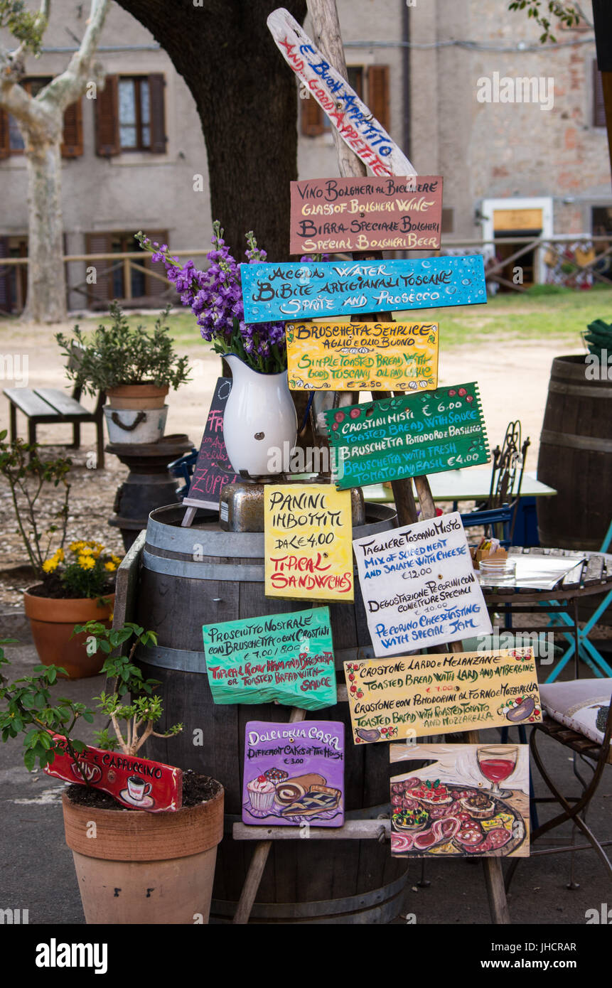 This is an handmade food signboard, met in a small tuscany village ...