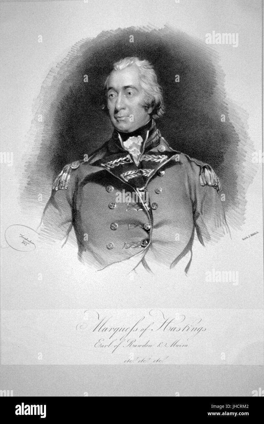 George Rawdon-Hastings Litho Stock Photo - Alamy