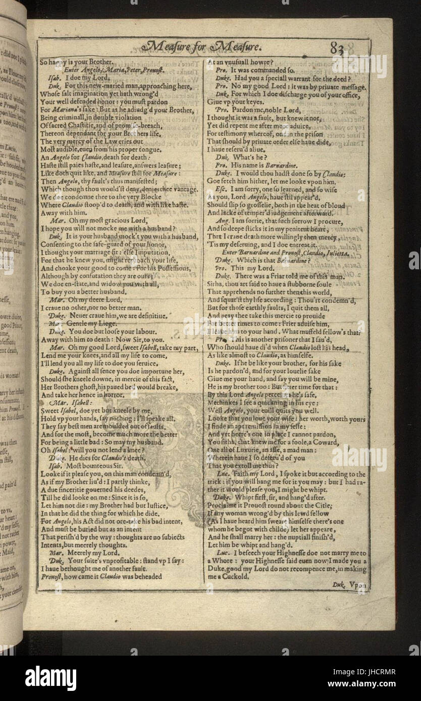 First Folio, Shakespeare - 0101 Stock Photo - Alamy