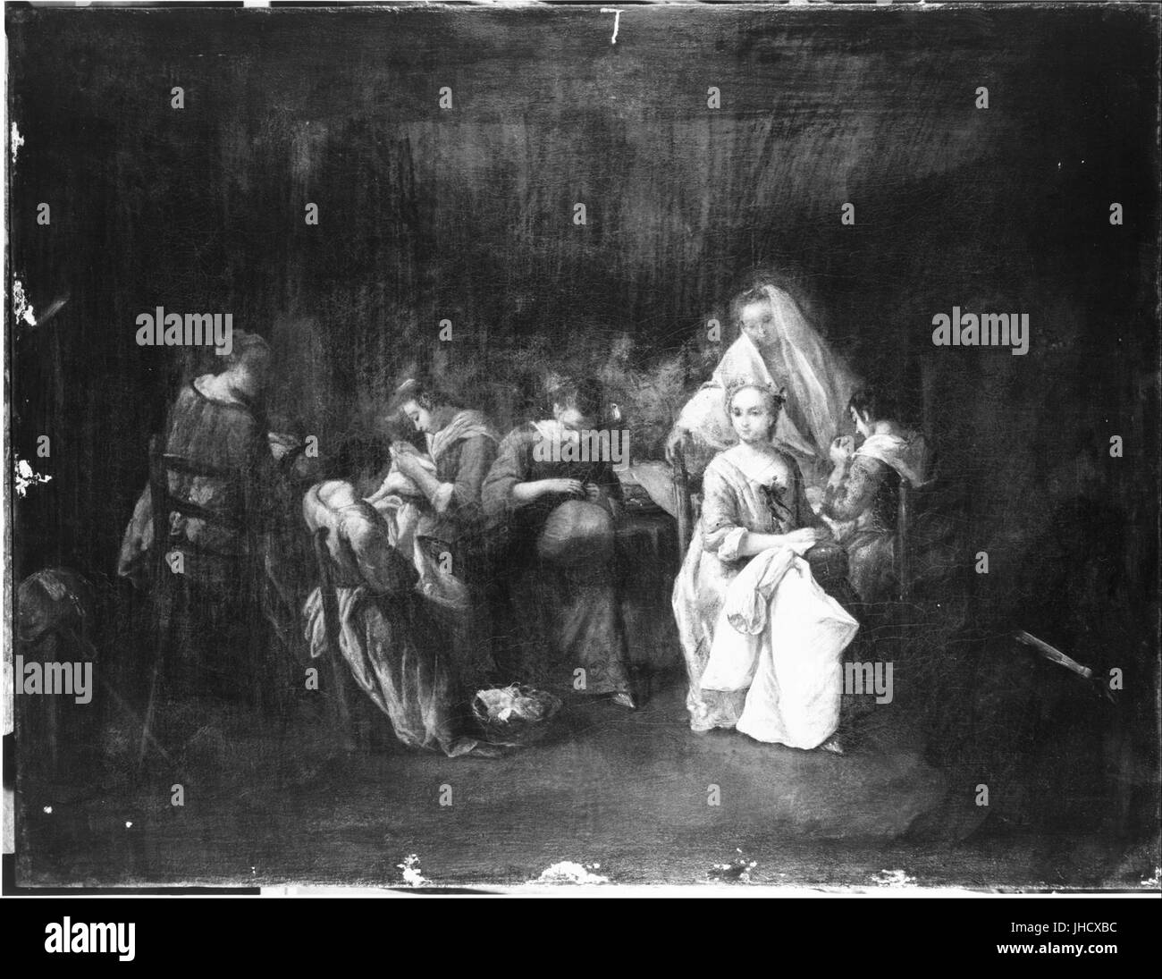 Sewing painting Black and White Stock Photos & Images - Alamy
