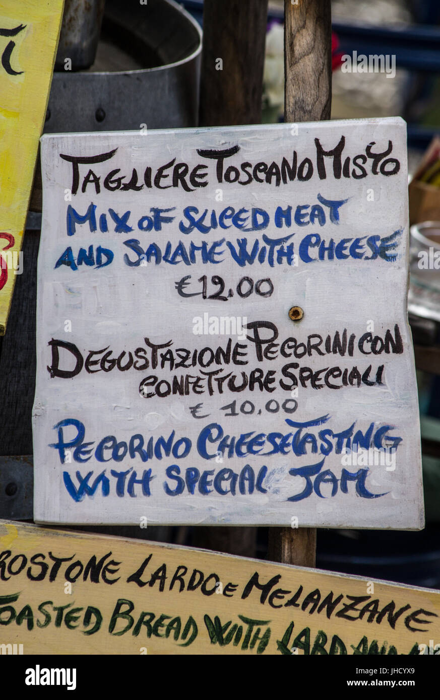 This is an handmade food signboard, met in a small tuscany village ...