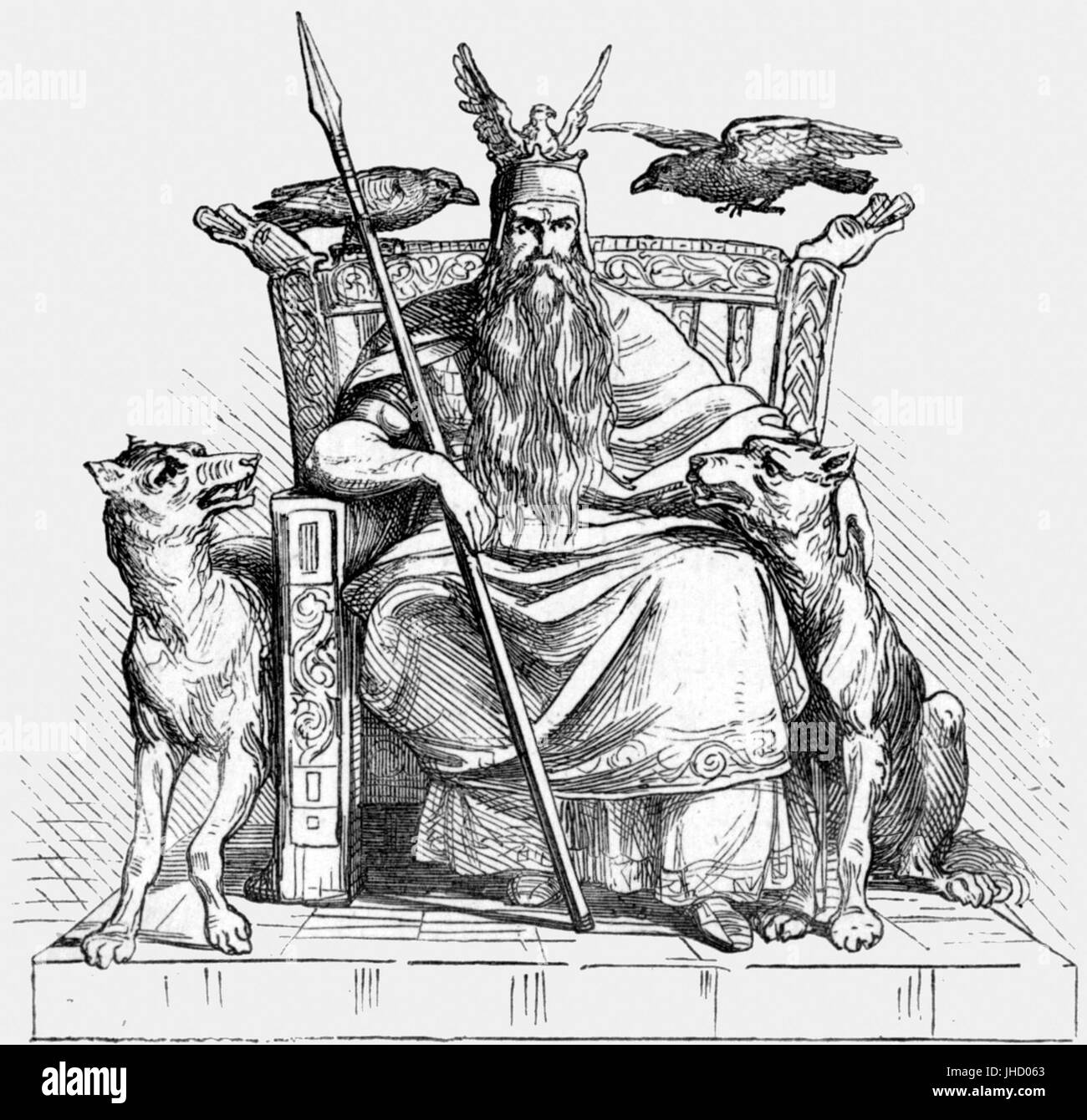Odin (Manual of Mythology Stock Photo - Alamy