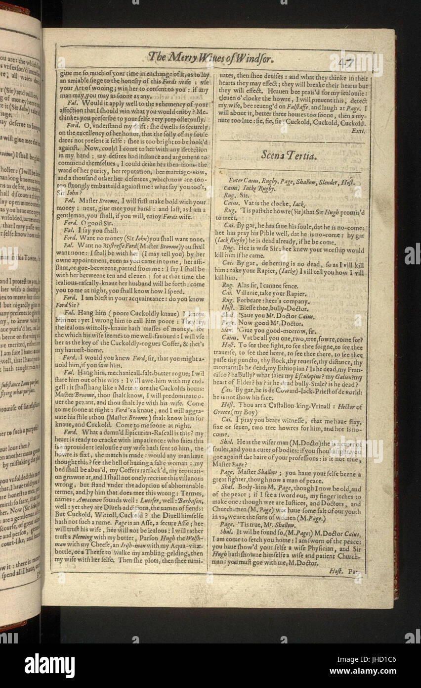 First Folio, Shakespeare - 0065 Stock Photo - Alamy