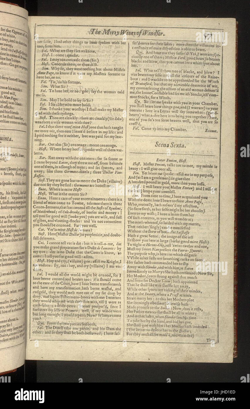 First Folio, Shakespeare - 0075 Stock Photo - Alamy