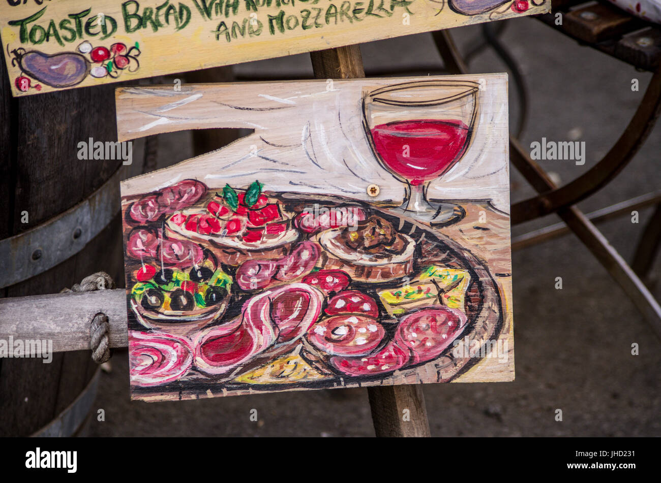 This is an handmade food signboard, met in a small tuscany village ...