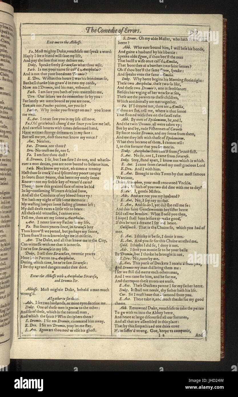 First Folio, Shakespeare - 0117 Stock Photo - Alamy