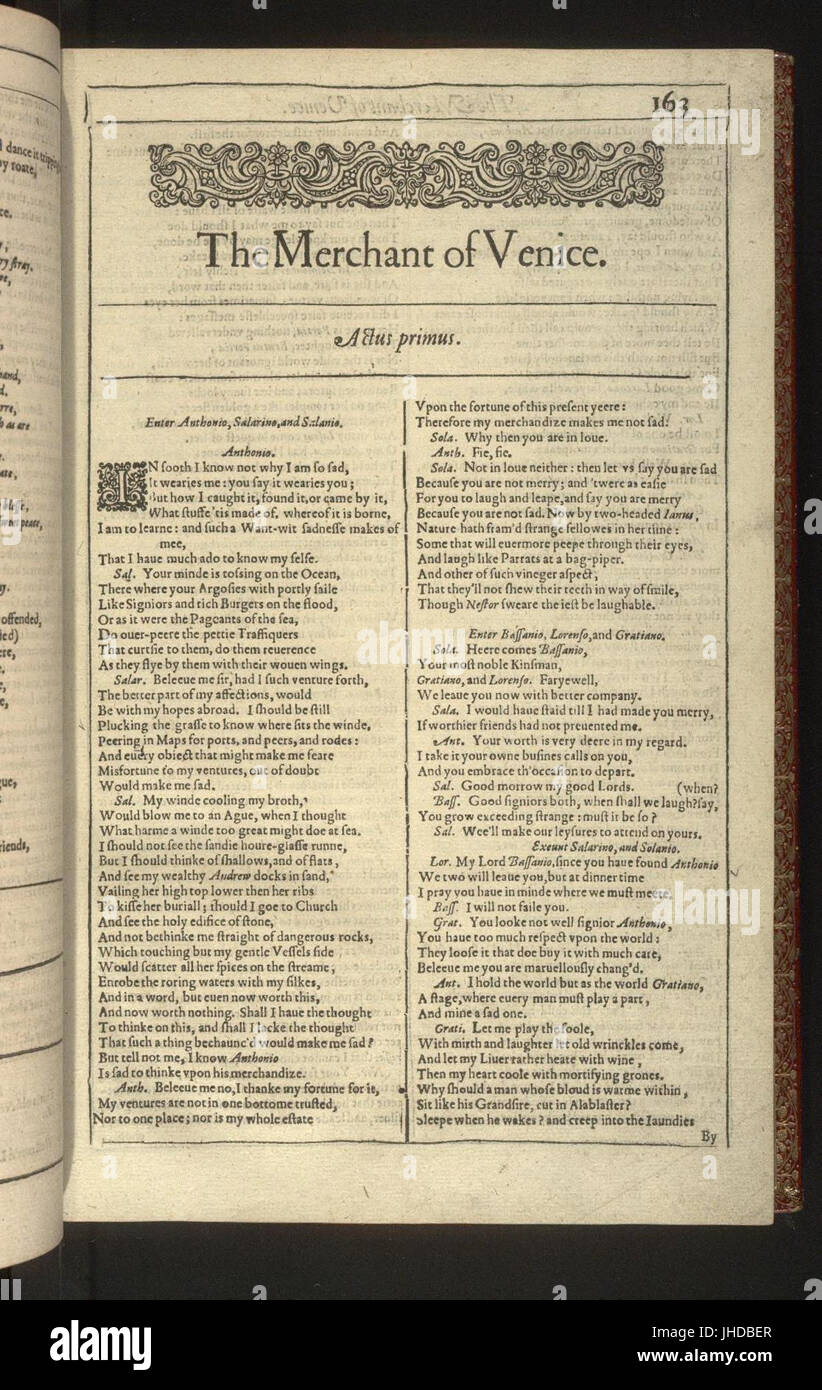First Folio, Shakespeare - 0181 Stock Photo - Alamy