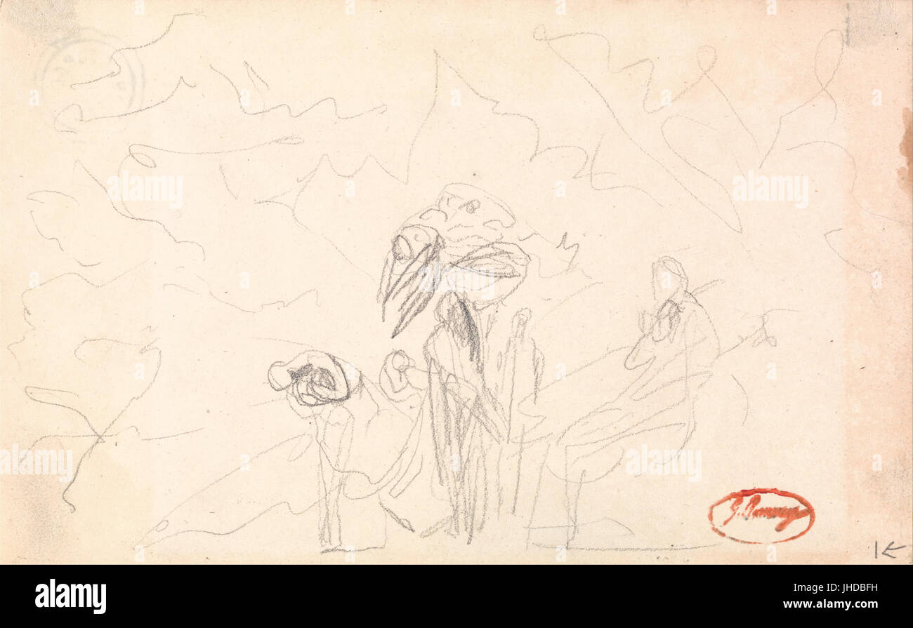 George Romney - Possibly a Group of Figures with Flying Figures Stock ...