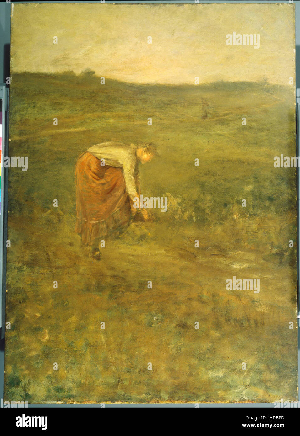 George Fuller - Girl Tying Her Shoe Stock Photo - Alamy