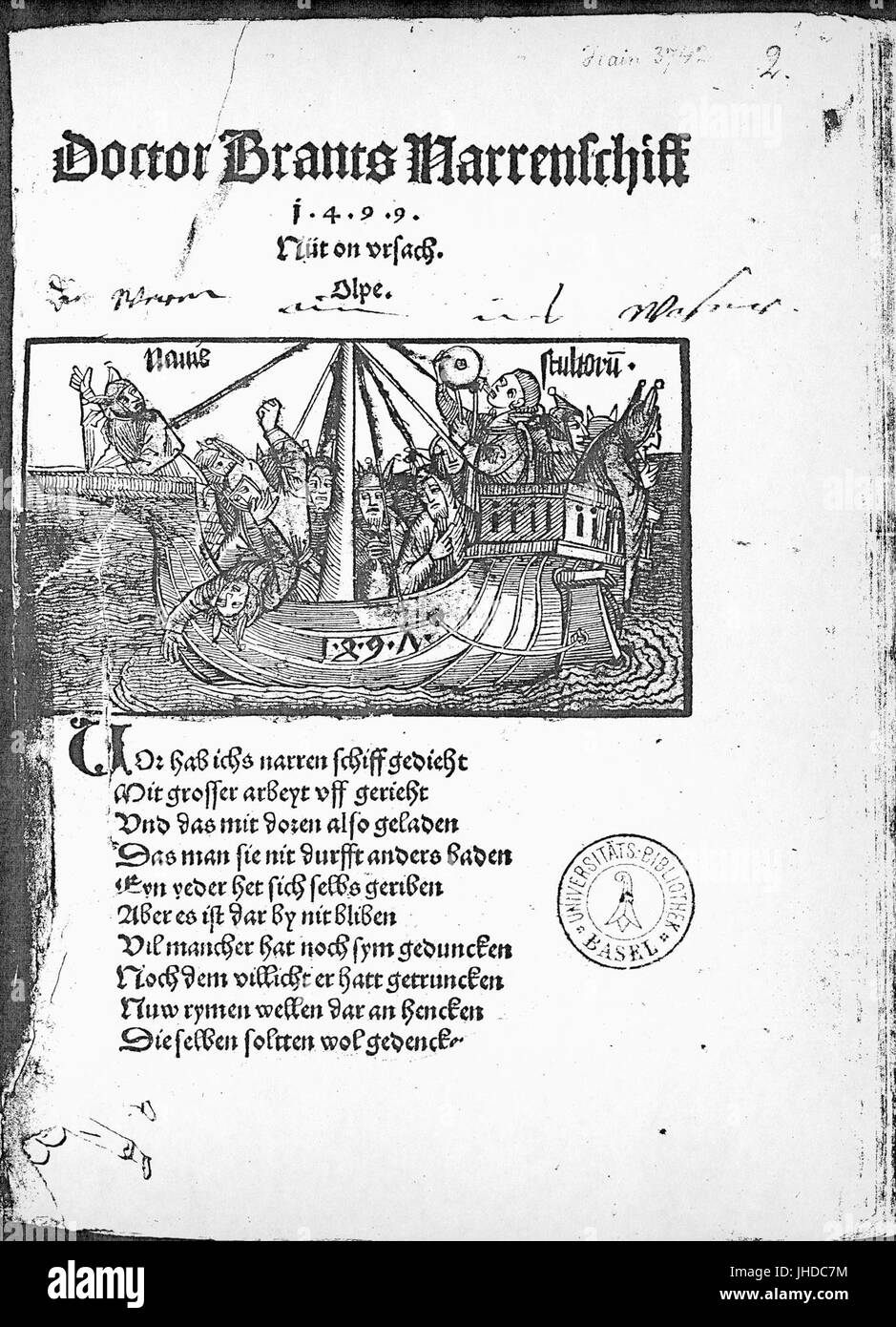 Narrenschiff (Brant) 1499 0001 Stock Photo - Alamy