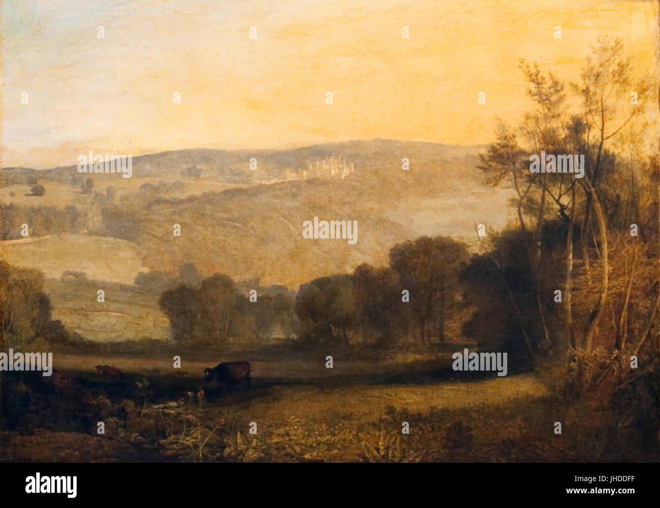 A landscape painting by J.M.W. Turner titled 'Lowther Castle - Evening ...