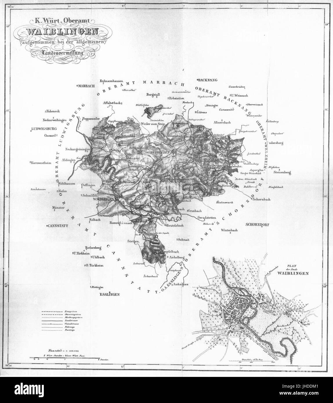 Waiblingen map hi-res stock photography and images - Alamy