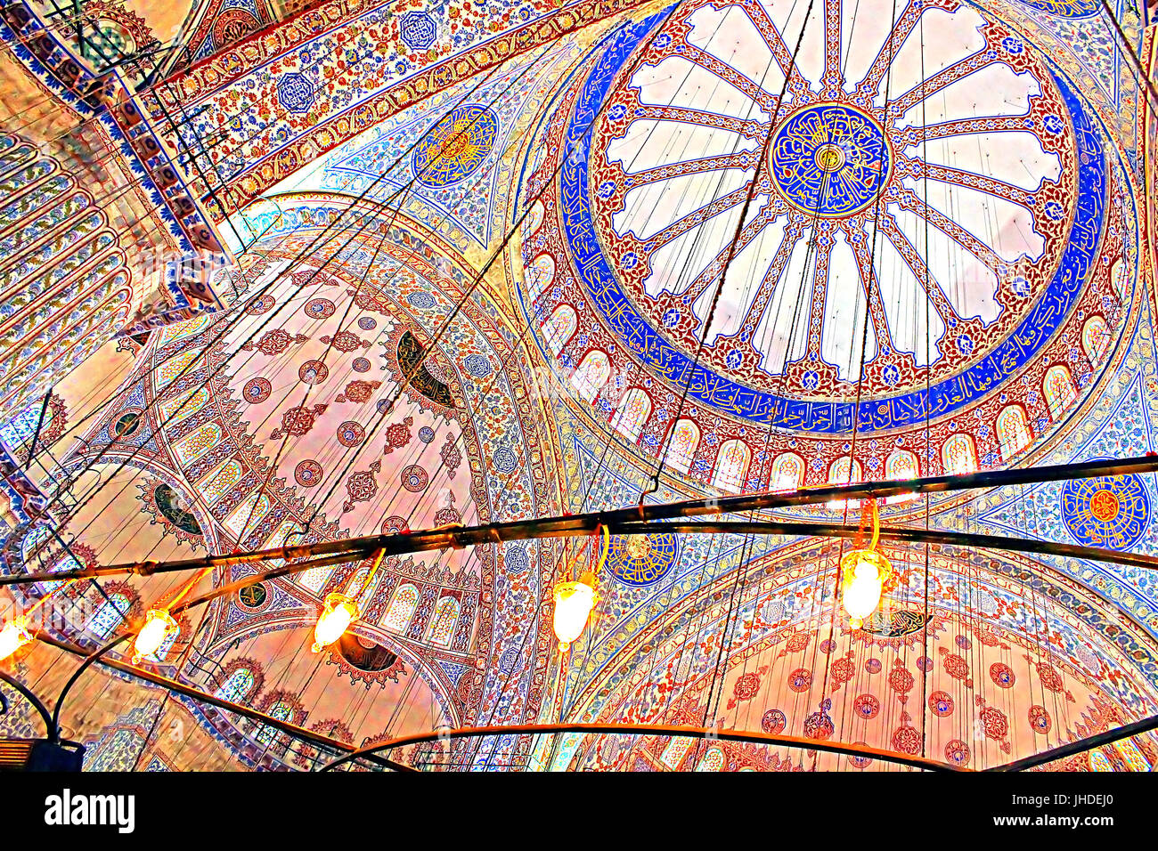 ISTANBUL, TURKEY - MARCH 30, 2013: Inside the islamic Blue mosque Stock ...