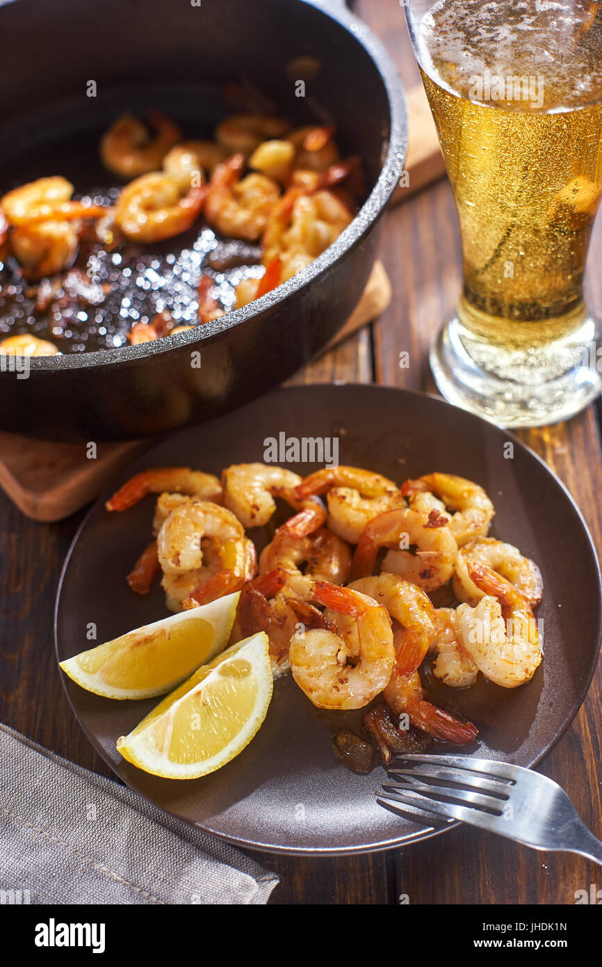 Fried shrims in plate Stock Photo - Alamy